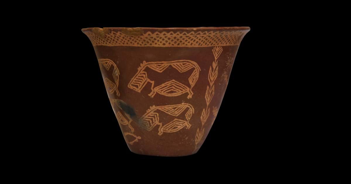 Grand Egyptian Museum - Beaker with River Nile Scene
